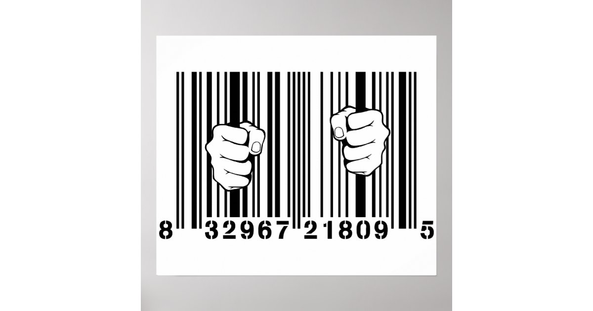 Captured By Consumerism UPC Barcode Prison Poster | Zazzle