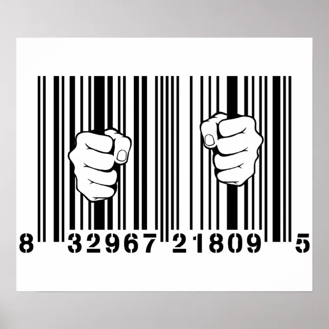 Captured By Consumerism UPC Barcode Prison Poster | Zazzle