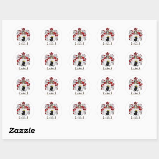 CAPUTO FAMILY CREST - CAPUTO COAT OF ARMS CLASSIC ROUND STICKER | Zazzle