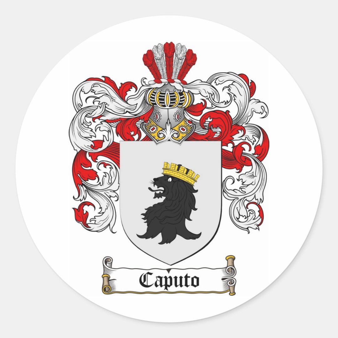 CAPUTO FAMILY CREST - CAPUTO COAT OF ARMS CLASSIC ROUND STICKER | Zazzle
