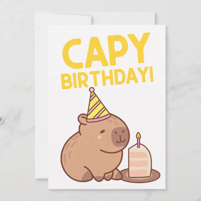 CAPY BIRTHDAY CUTE CAPYBARA PUN BIRTHDAY CARD | Zazzle