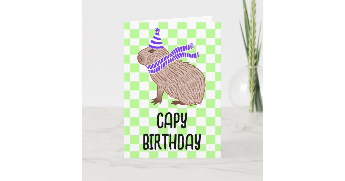 Capy Birthday Funny Capybara Lover Greeting Card | Zazzle