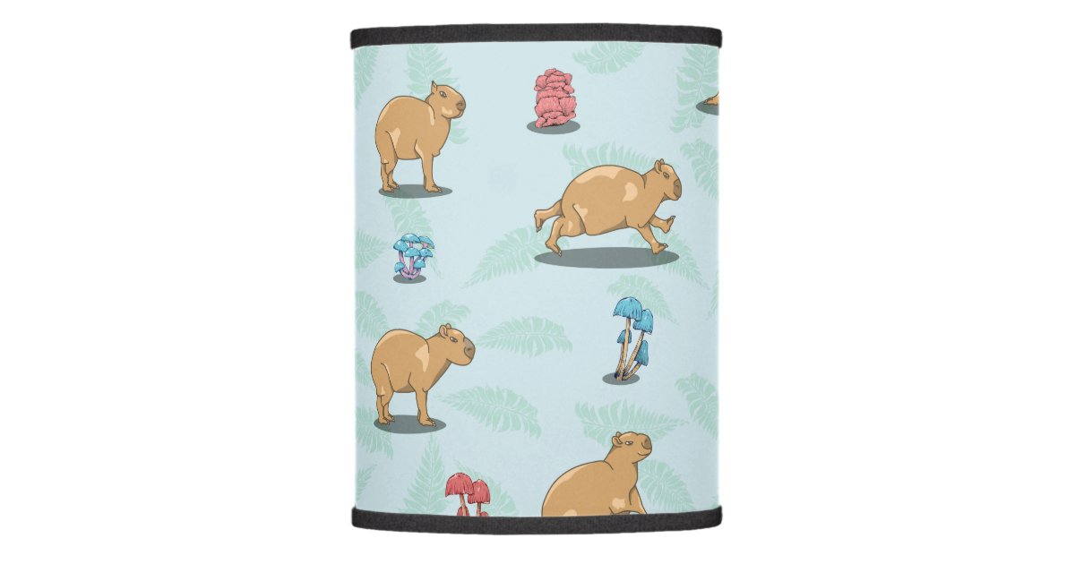 Capybara and mushroom pattern lamp shade | Zazzle