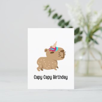 Capybara Birthday Card, Capy Capy Birthday Postcard | Zazzle