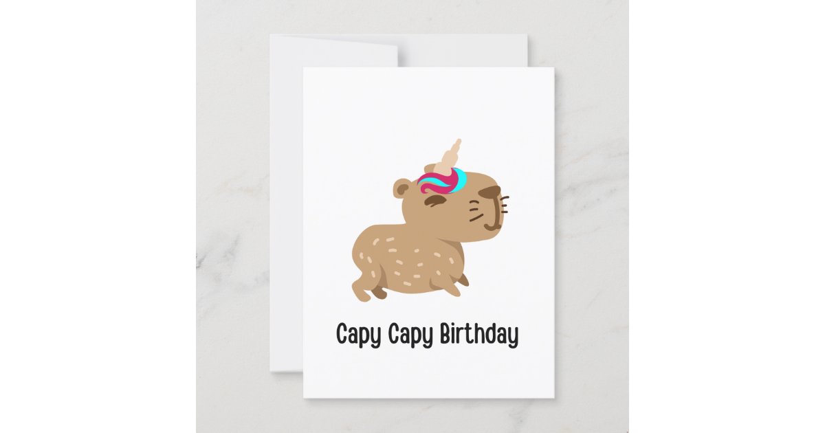 Capybara Birthday Card, Capy Capy Birthday Postcard | Zazzle