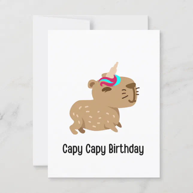 Capybara Birthday Card, Capy Capy Birthday Postcard | Zazzle
