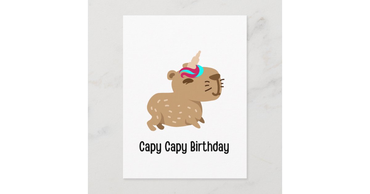 Capybara Birthday Card, Capy Capy Birthday Postcard | Zazzle