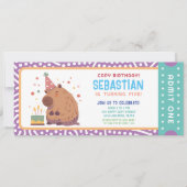 Capybara Birthday ticket Invitation | Zazzle