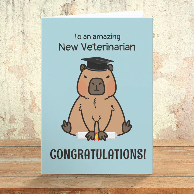 Capybara Congratulations Veterinary Graduation Card | Zazzle