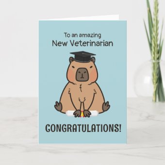 Capybara Congratulations Veterinary Graduation Card | Zazzle