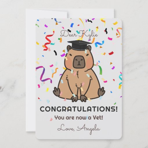 Capybara Congratulations Veterinary Graduation Holiday Card | Zazzle