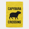 Capybara Crossing Capy Silhouette Yellow Garden Flag | Zazzle