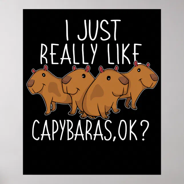 Capybara Gift Kids Women Cute Capybara Poster | Zazzle