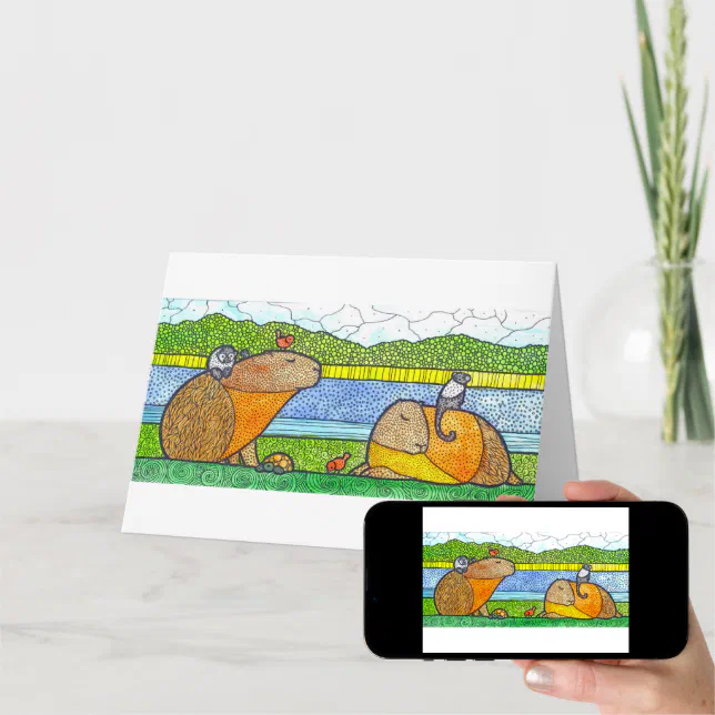 Capybara Greetings Card | Zazzle