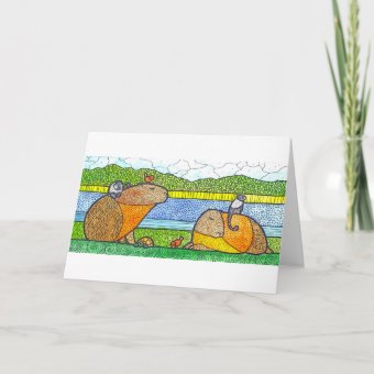Capybara Greetings Card | Zazzle