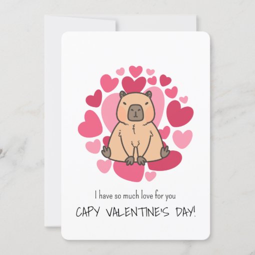 Capybara has so much love Capy Valentine's Day Invitation | Zazzle