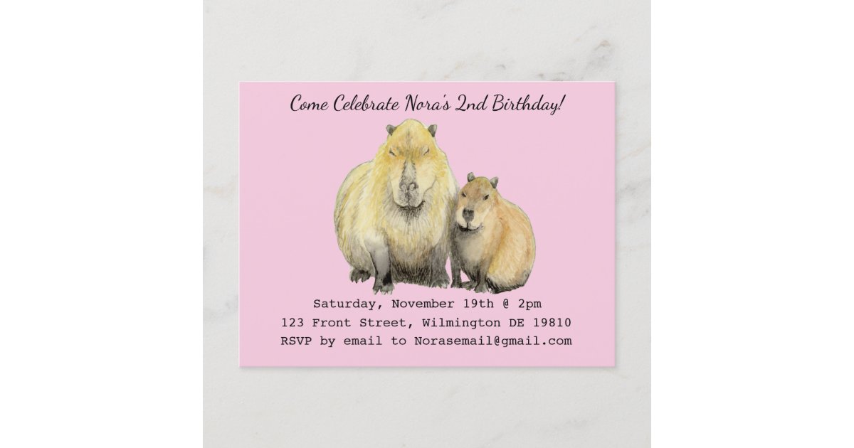 Capybara Invitation | Zazzle