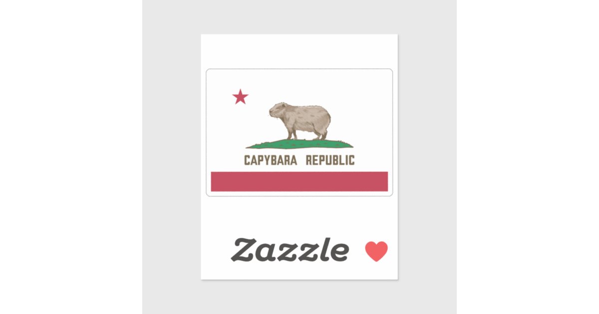 Capybara Republic Flag Sticker | Zazzle