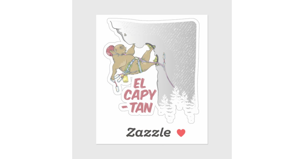 Capybara rock climbing EP CAPITAIN Sticker | Zazzle