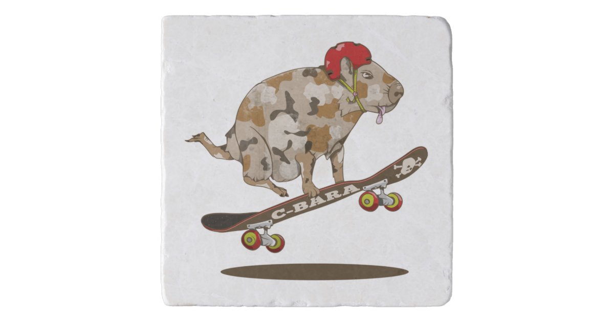 Capybara Skateboard ollie Trivet | Zazzle