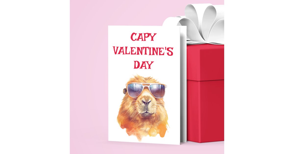Capybara Valentine's Day Capy Card | Zazzle