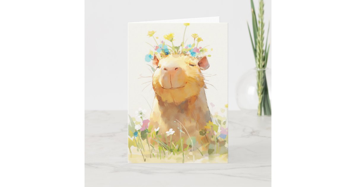 Capybara Zen Moment Card | Zazzle