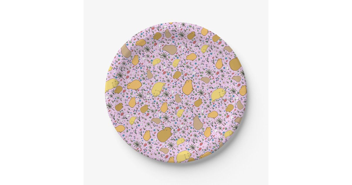 Capybaras in Pink Paper Plates | Zazzle