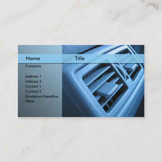 car air conditioner business card | Zazzle