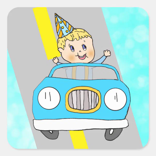 Car and Little Boy stickers | Zazzle