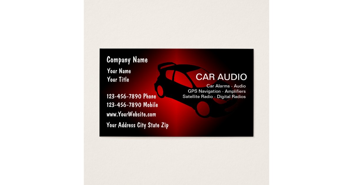 Car Audio Business Cards | Zazzle.com