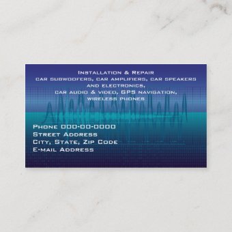Car Audio Systems Business Card | Zazzle