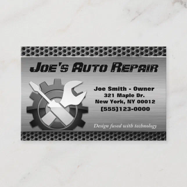 Car Auto Mechanic Engine Repair Service Business Card | Zazzle