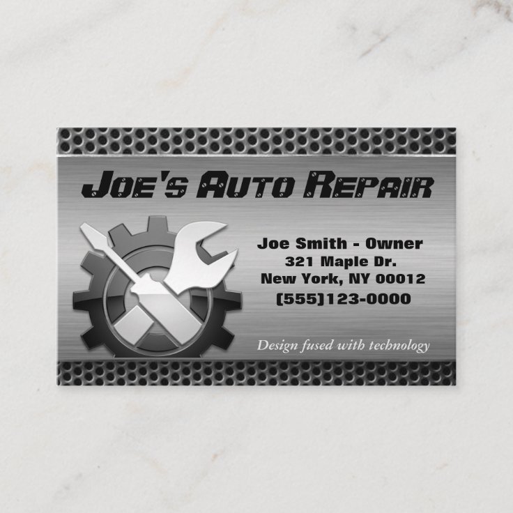 Car Auto Mechanic Engine Repair Service Business Card | Zazzle