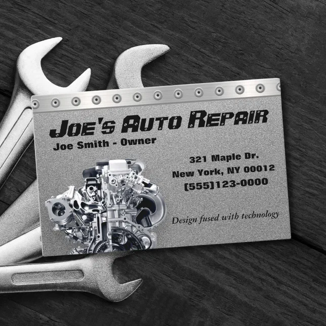 Car Auto Mechanic Repair Motor Service Business Card | Zazzle