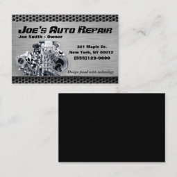 Car Auto Mechanic Repair Motor Service Business Card | Zazzle