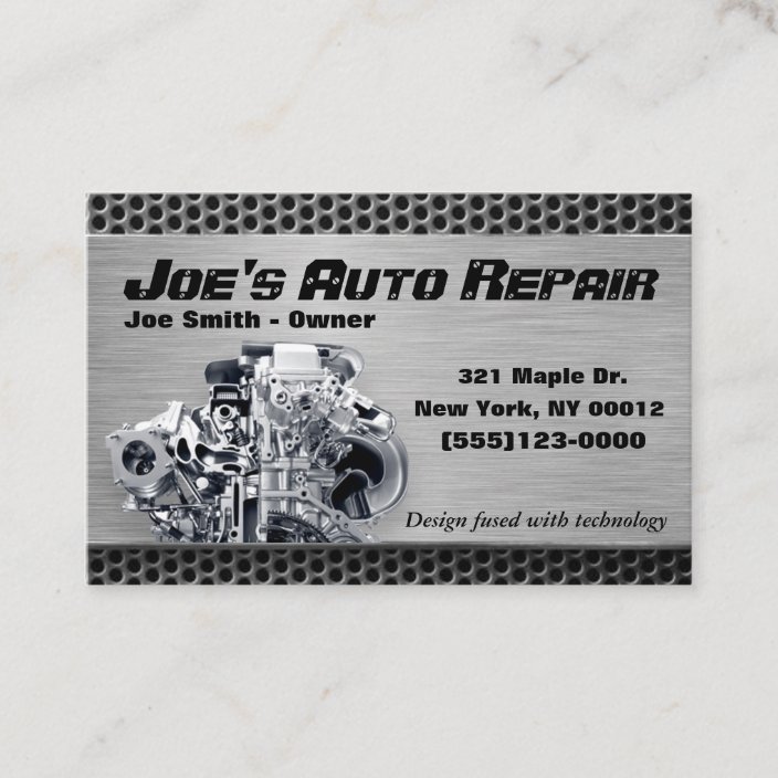 Car Auto Mechanic Repair Motor Service Business Card | Zazzle