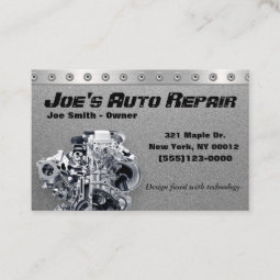 Car Auto Mechanic Repair Motor Service Business Card | Zazzle