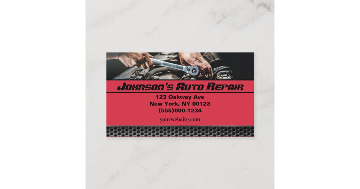 Car Auto Mechanic Repair Service Business Card | Zazzle