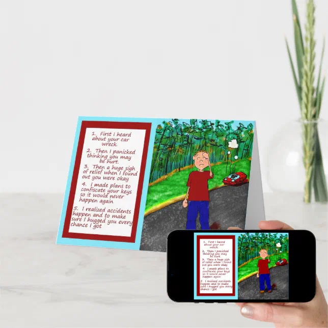 Car Auto Wreck Accident Paper Greeting Card | Zazzle