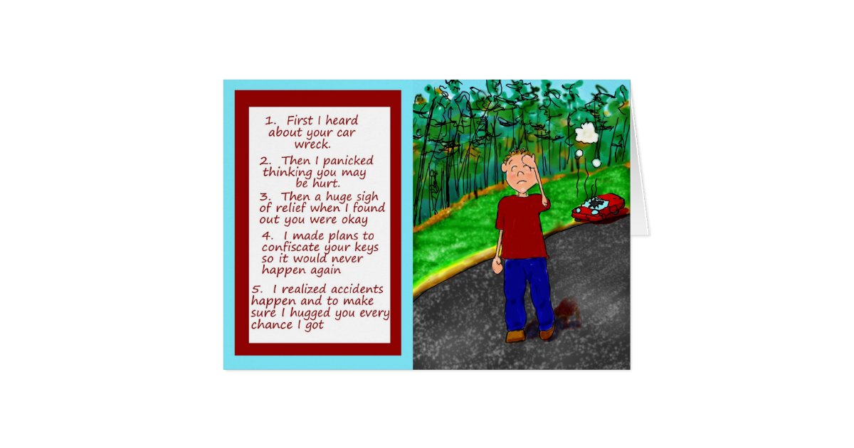Car Auto Wreck Accident Paper Greeting Card | Zazzle