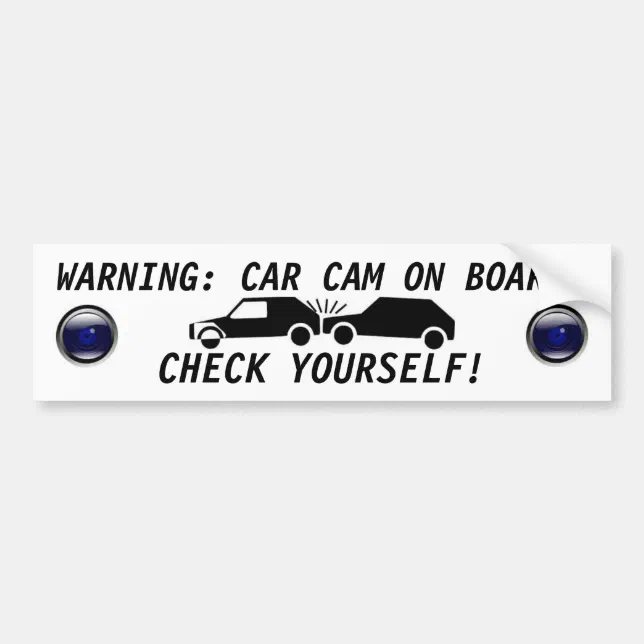 CAR CAM ON BOARD BUMPER STICKER | Zazzle