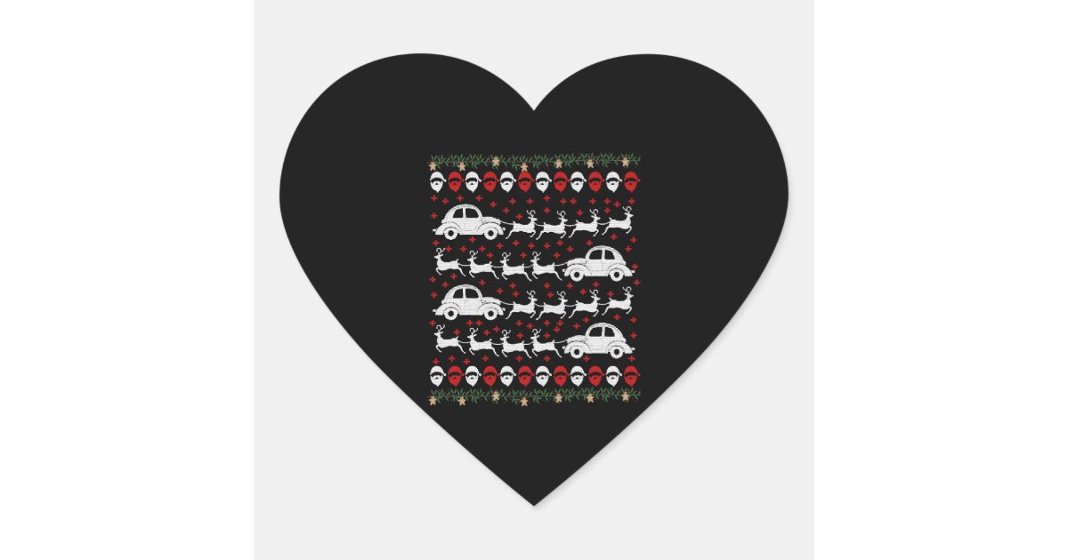 Car Christmas Heart Sticker | Zazzle