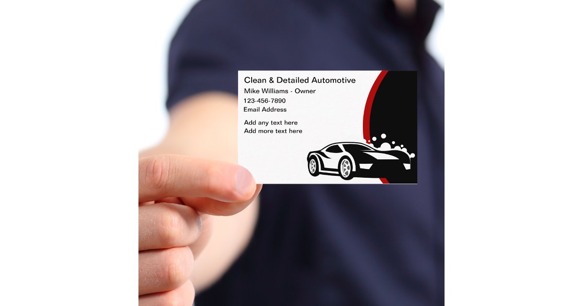 Car Cleaning And Auto Detailing Business Cards | Zazzle