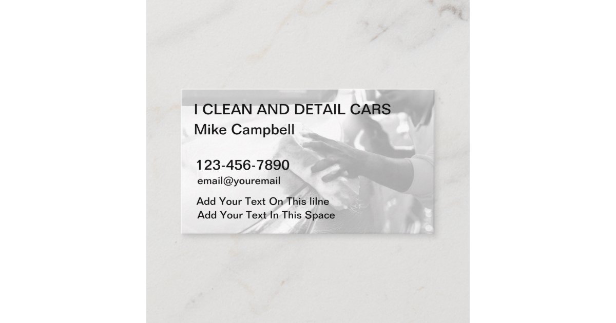 Car Cleaning Auto Detailing Business Cards | Zazzle
