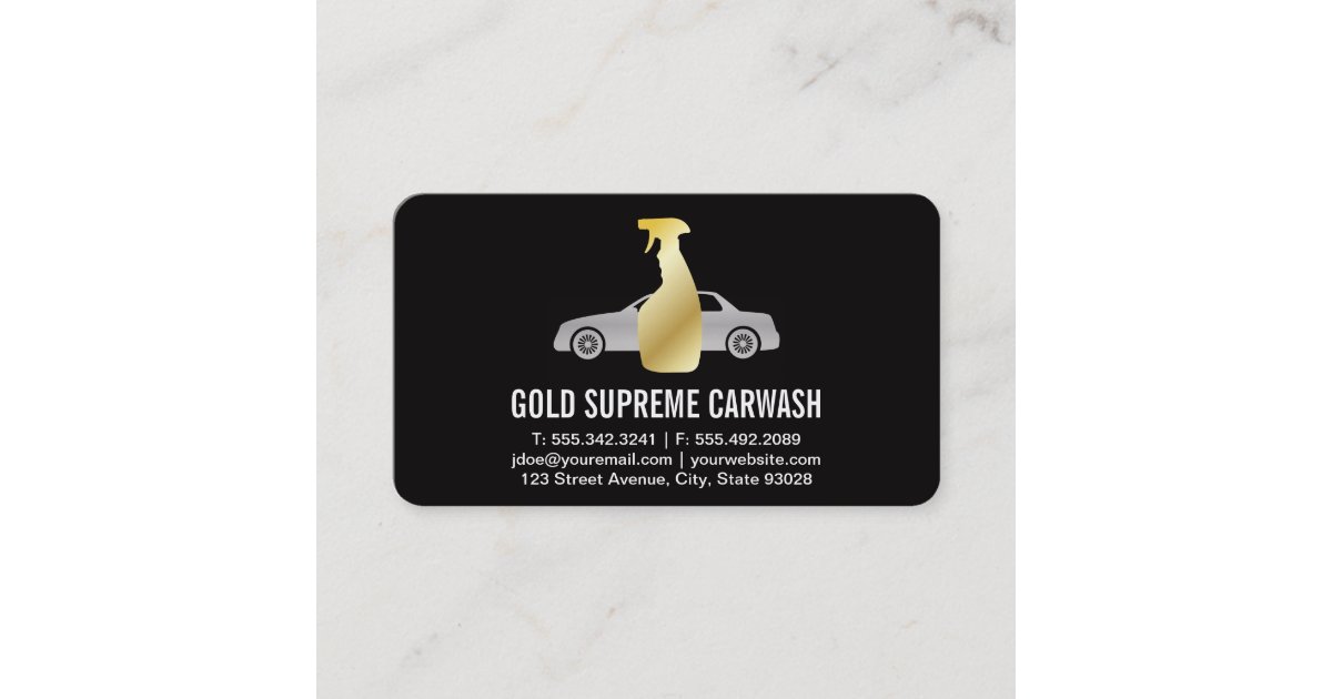 Car Cleaning Car Icon Business Card | Zazzle