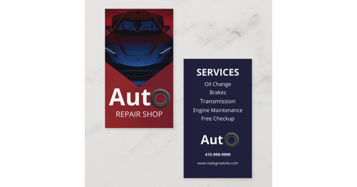 Car Dealer Auto Repair Professional Automotive Business Card | Zazzle