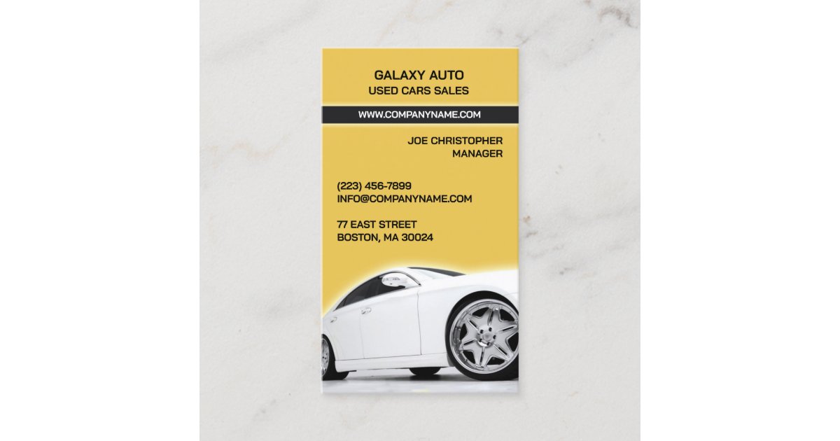 Car Dealer Used Cars Business Card | Zazzle