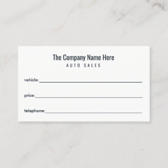 Car Dealership-Auto Sales Associate Business Card | Zazzle