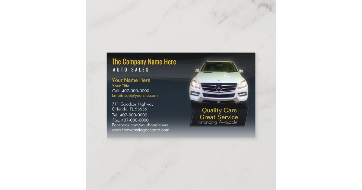 Car Dealership-Auto Sales Associate Business Card | Zazzle