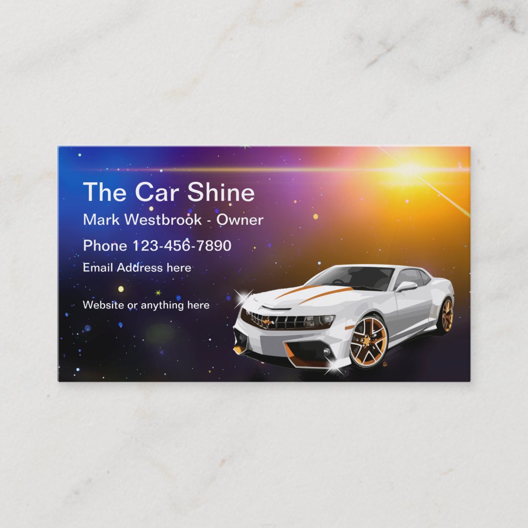 Car Detailing And Auto Window Tinting Business Card | Zazzle